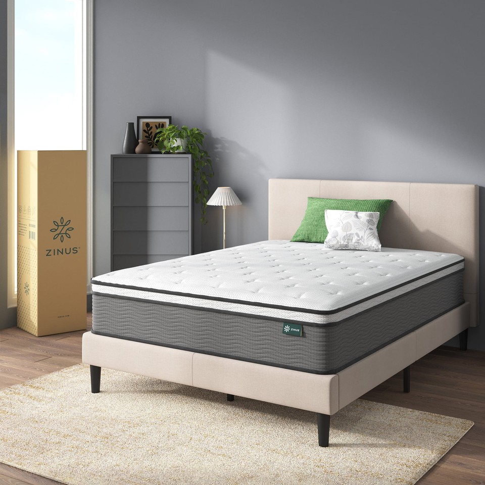 Zinus Pressure Relief Extra Firm Hybrid Mattress Comfort Foam and ...