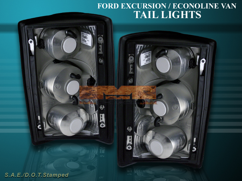 2000-2006 FORD EXCURSION 1995-2006 E SERIES ECONOLINE TAIL LIGHTS BLACK ...