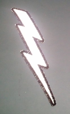RIGHT REFLECTIVE Lightning Bolt 1.5" x 5" iron on patch (3455) (A43) | eBay