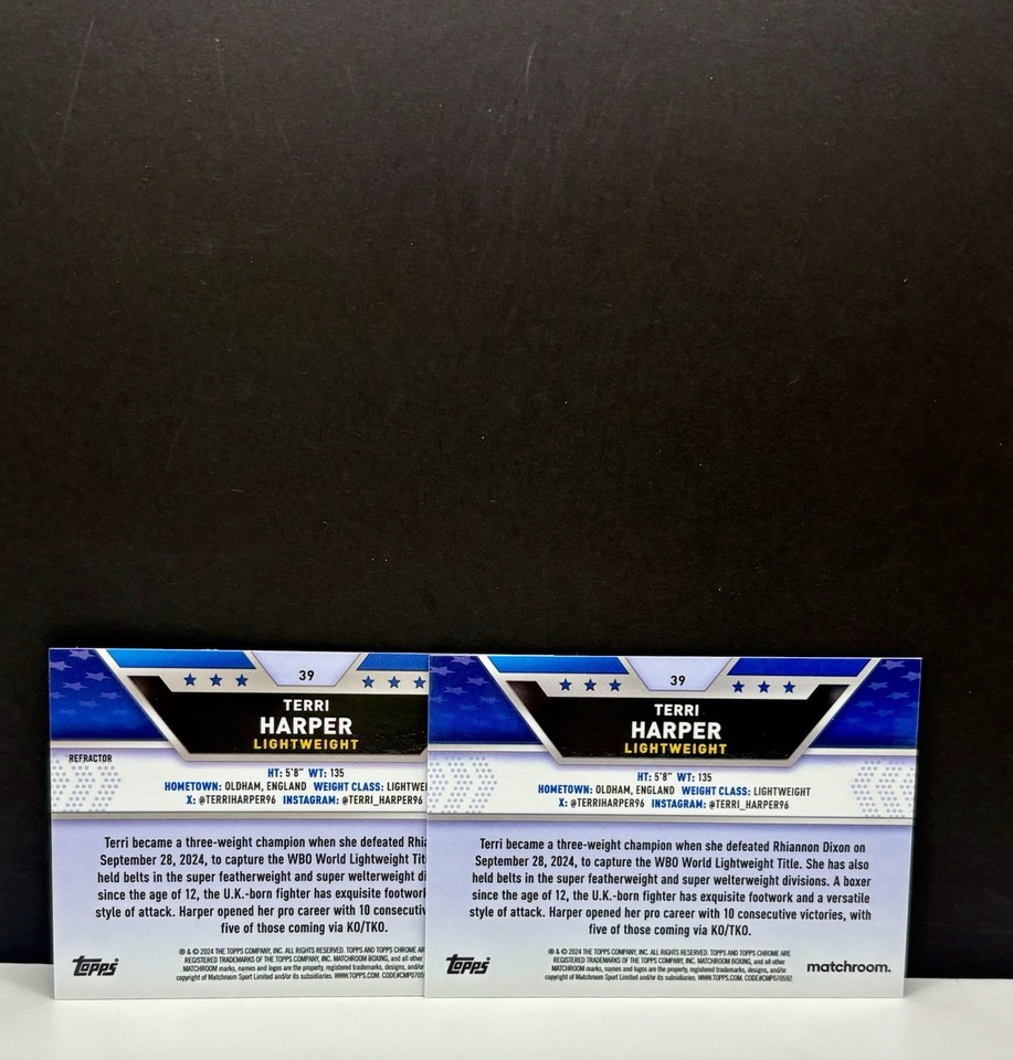 2024 TOPPS CHROME BOXING MATCHROOM TERRI HARPER REFRACTOR LOT | eBay