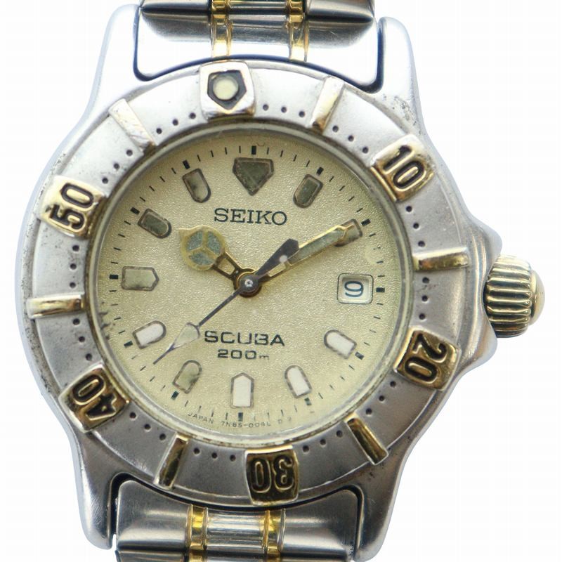 SEIKO SEIKO SCUBA Watch Quartz with Calendar Logo Sil… - Gem