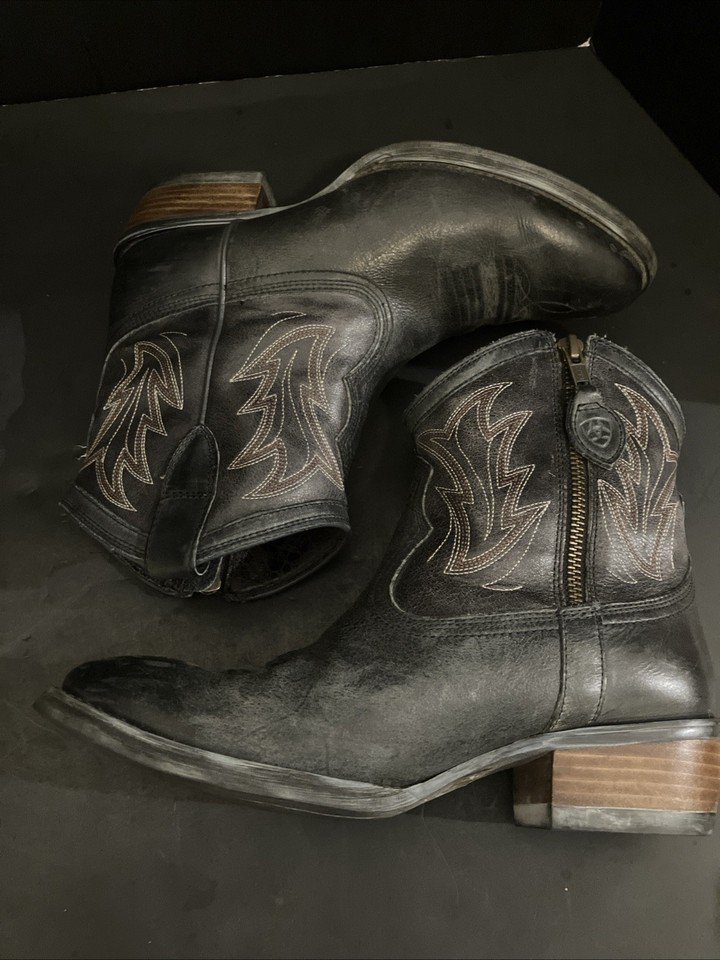 ARIAT Unbridled 10007965 Gray/Black Leather Western Cowgirl Boot Women ...