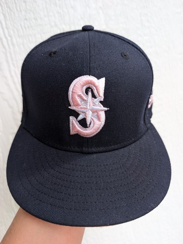 Vtg New Era Seattle Mariners 20th Anniversary Pink Mother's Day Hat Cap ...