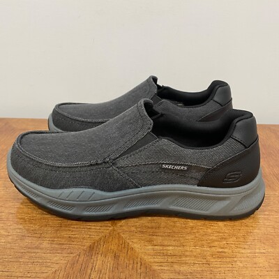 Skechers Cohagen Vierra Shoes Mens 10.5 Black Canvas Relaxed Fit Slip ...