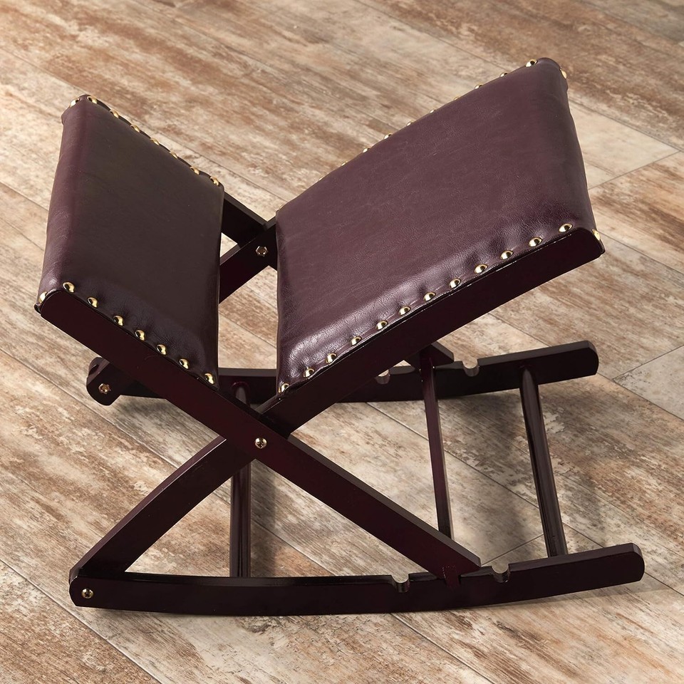 Rocking Foot Rest Stool Padded Ottoman Foldable Upholstered Improves ...