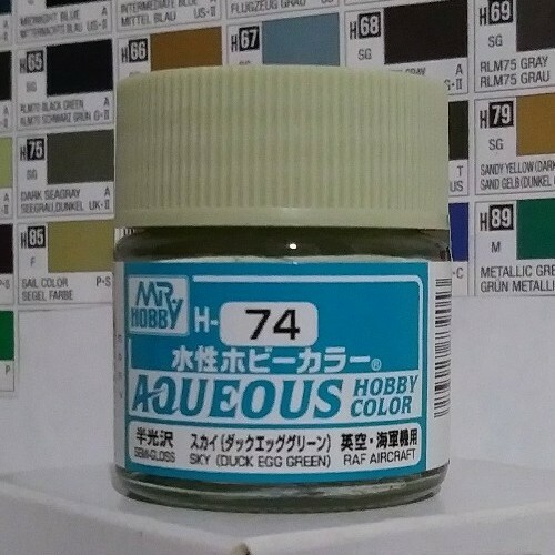 Gunze Aqueous Hobby Color H-74, Semi-gloss Sky (Duck Egg Green). | eBay