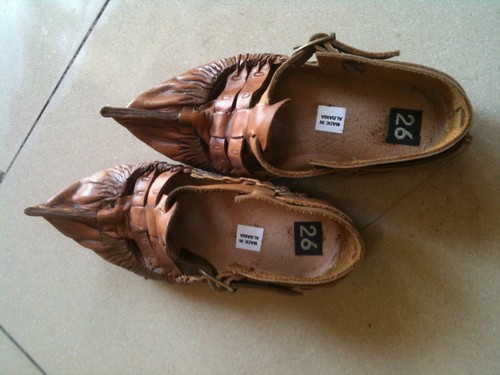 NEW ORIGINAL HANDCRAFTED LEATHER SHOES UNISEX-FOLK SANDALS OPINGA-SIZE ...