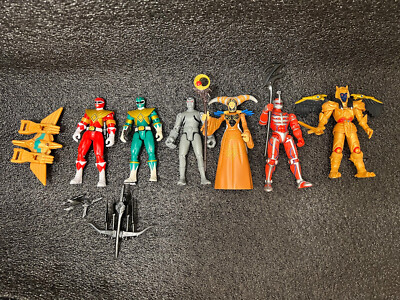 Mighty Morphin Power Rangers Dino Flyer SET of 6 Figures 4" 2010 ...