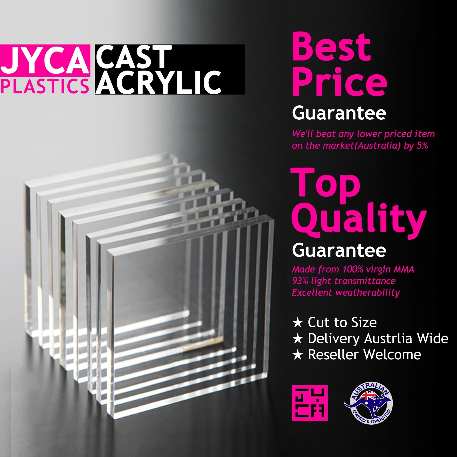 【Perspex Colour Swatch Pack】 JYCA Plastics Perspex Acrylic Sheet 【109 ...