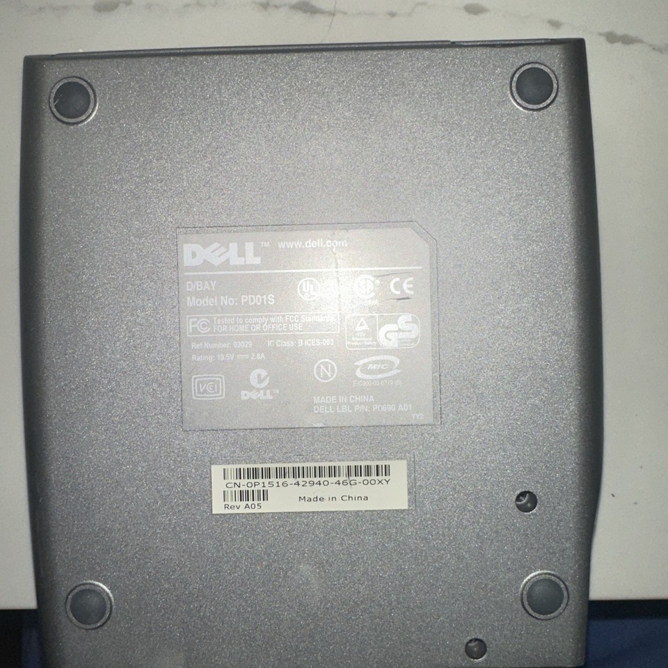 Vintage Dell External D/Bay with CD/DVD RW Combo Drive Model PD01S With ...