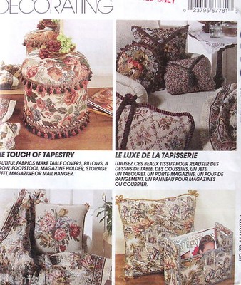 Home Decor Pattern pillow magazine holder tuffet hanger | eBay