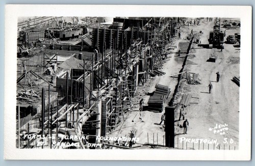 Pickstown SD Postcard RPPC Photo Forms Turbine Foundation Ft. Randall ...