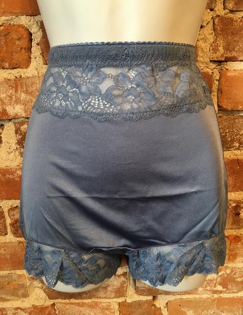Rhonda Shear Denim Blue Pinup Panty Lace Trim Retro Panties New | eBay