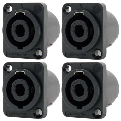 4x Neutrik NL4MP 4 Pole Speak On Connector Chassis Panel Mount Speaker ...
