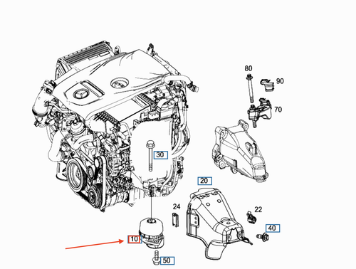 NEW MERCEDES-BENZ E W213 FRONT RIGHT SIDE ENGINE MOUNT A2532400900 ...