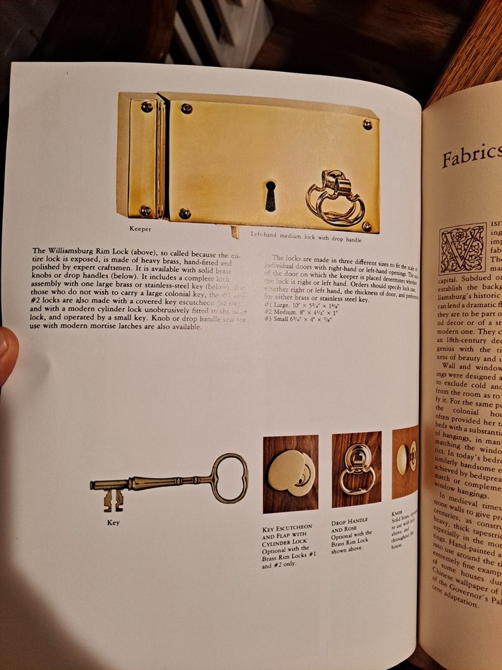 2 - Vintage Colonial Williamsburg Restoration Brass Rim Lock by Folger ...