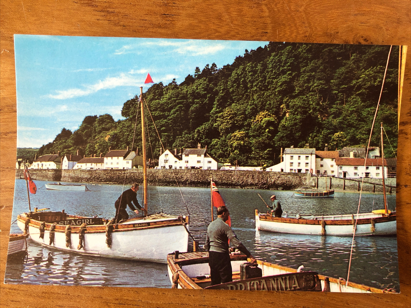 Minehead Harbour Fishermen Somerset Uk Vintage Photo Postcard Blank ...