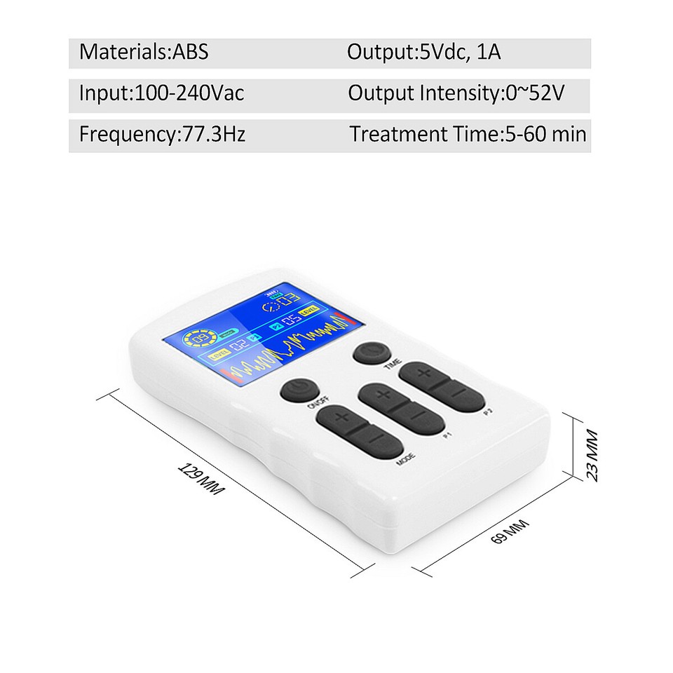 TENS Unit Machine EMS Pulse Back Massager Muscle Stimulator Pain Relief ...