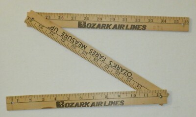 Ozark Airlines 1960's ? Wood Ruler - Folding - 36" | eBay