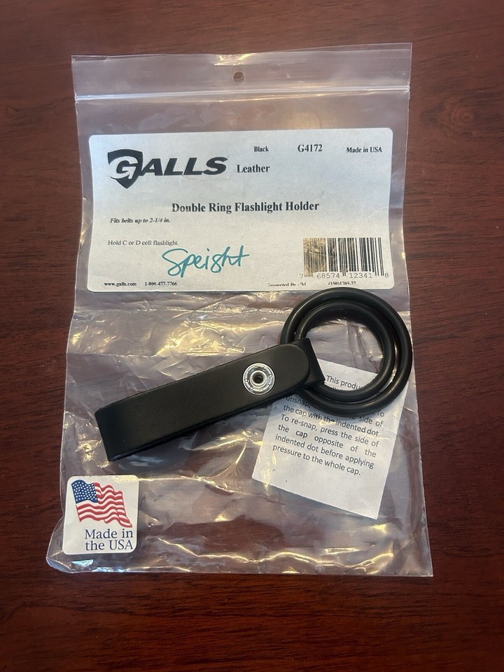 Galls Leather Double Ring Flashlight Holder C Or D Cell Flashlight New ...