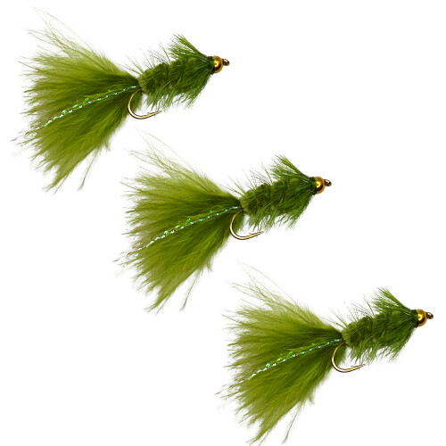 3 Pc Woolly Bugger – Olive - Fly Fishing Streamer Flies for Bass ...