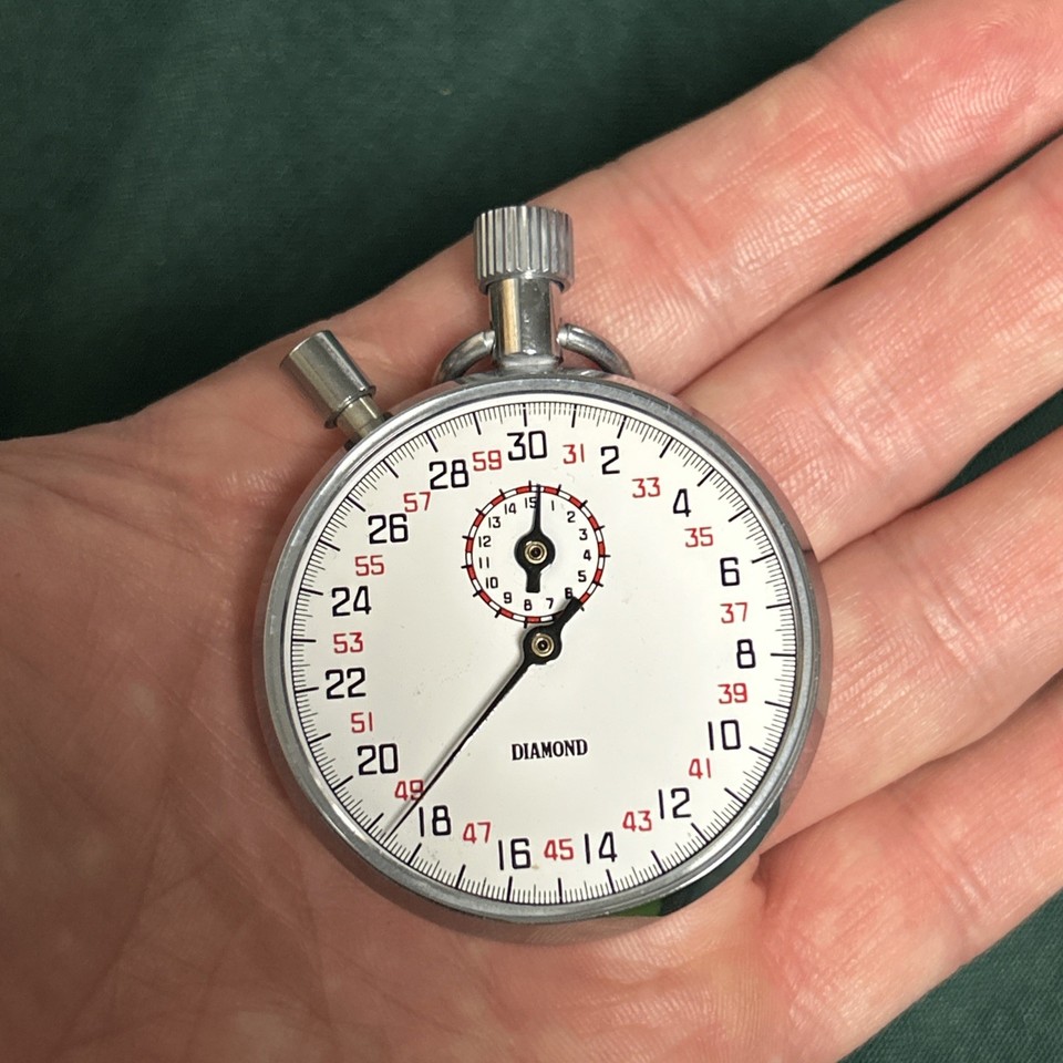 Vintage stopwatch, mechanical stopwatch, Diamond, China, no glass? | eBay