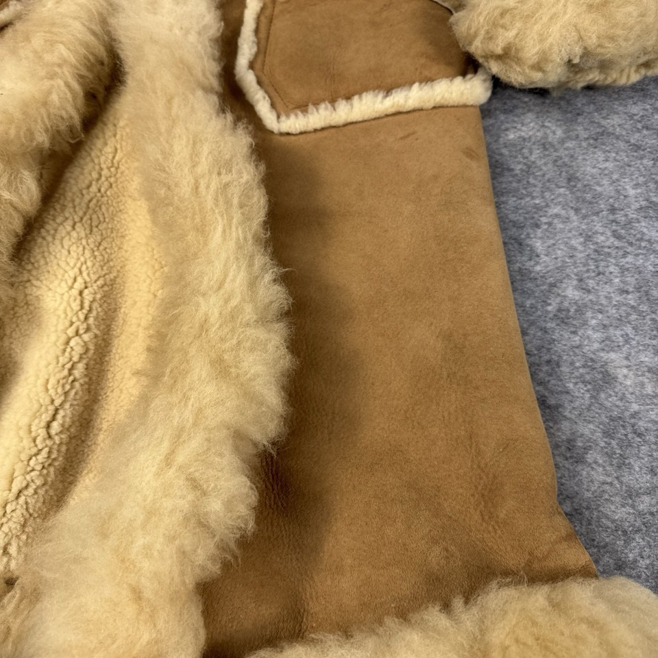 Overland Sheepskin Suede Shearling Vintage Frontier Heavy Coat Jacket ...