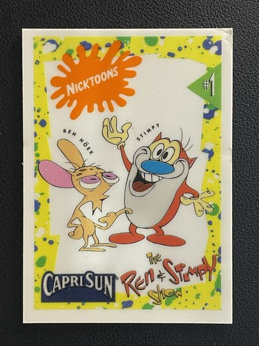 1992 Nickelodeon Nicktoons Capri Sun Decal Card Ren & Stimpy #1 | eBay