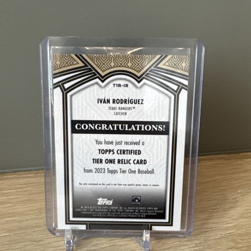 2023 Topps Tier One Ivan Rodriguez Game Used Relic Card /400 T1R-IR | eBay