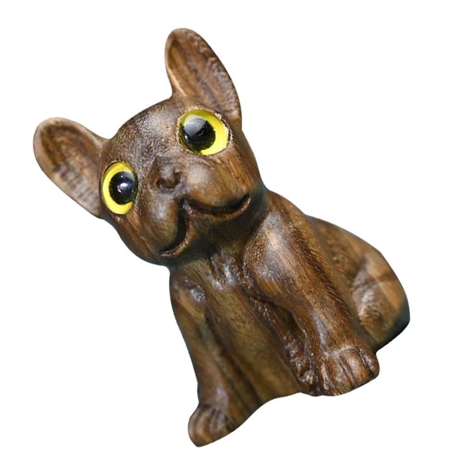 Wooden Craft Dog Ornament for Home Wooden Carved Dog Adorable Dog Wood ...