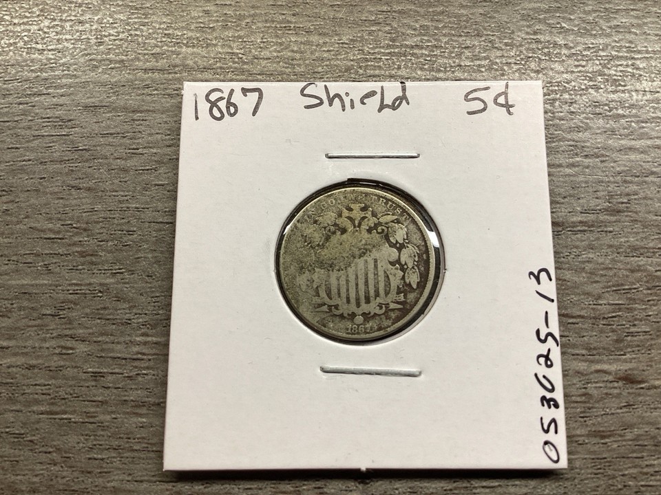 1867 Shield Nickel No Rays 158 Year Old U.S. 5 Cent Coin-053025-13 | eBay