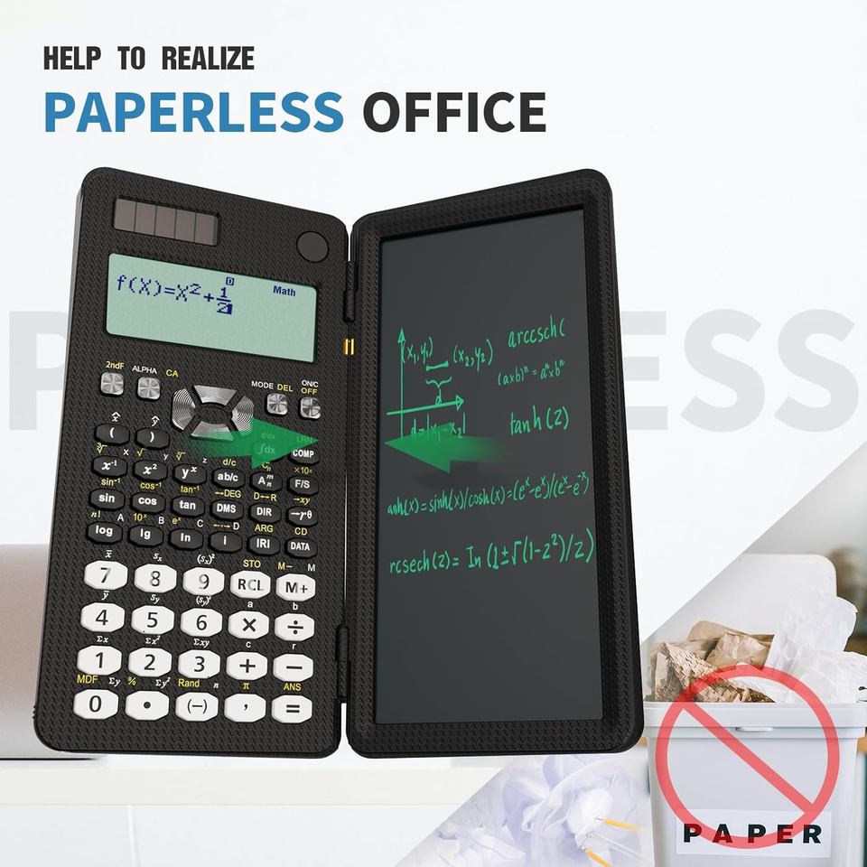 Scientific Calculator with Writing Tablet 991 MS Foldable Solar ...