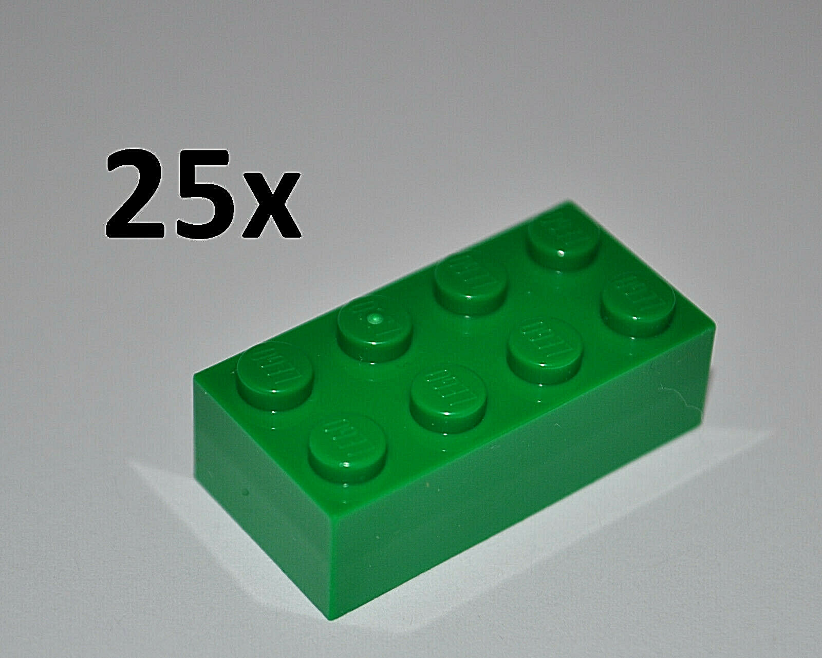 LEGO PARTS - 25X GREEN BRICKS 2X4 STUDS/BULK BUILDING BLOCKS/ 4X2 KNOBS ...