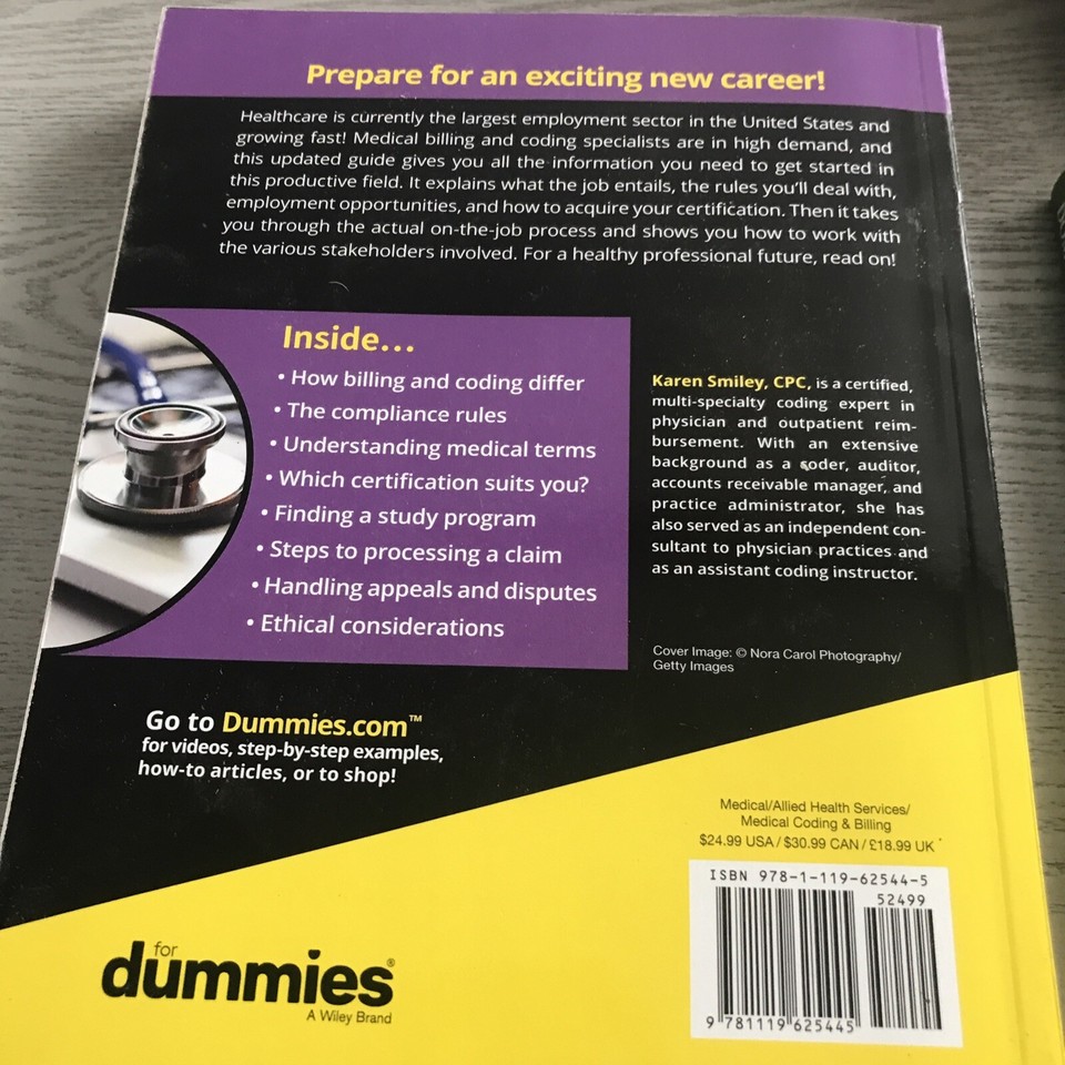 Medical Billing and Coding for Dummies by Karen Smiley (2019, Trade ...