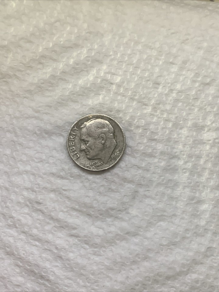 1967 Roosevelt Dime, Extreme Error coin . Severely Raised rim with No ...