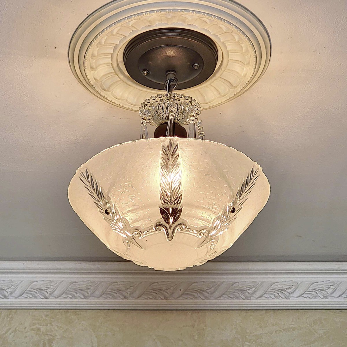 Vintage 1940s Lighting Reproductions Wrought Iron Wall Lamp With Glass