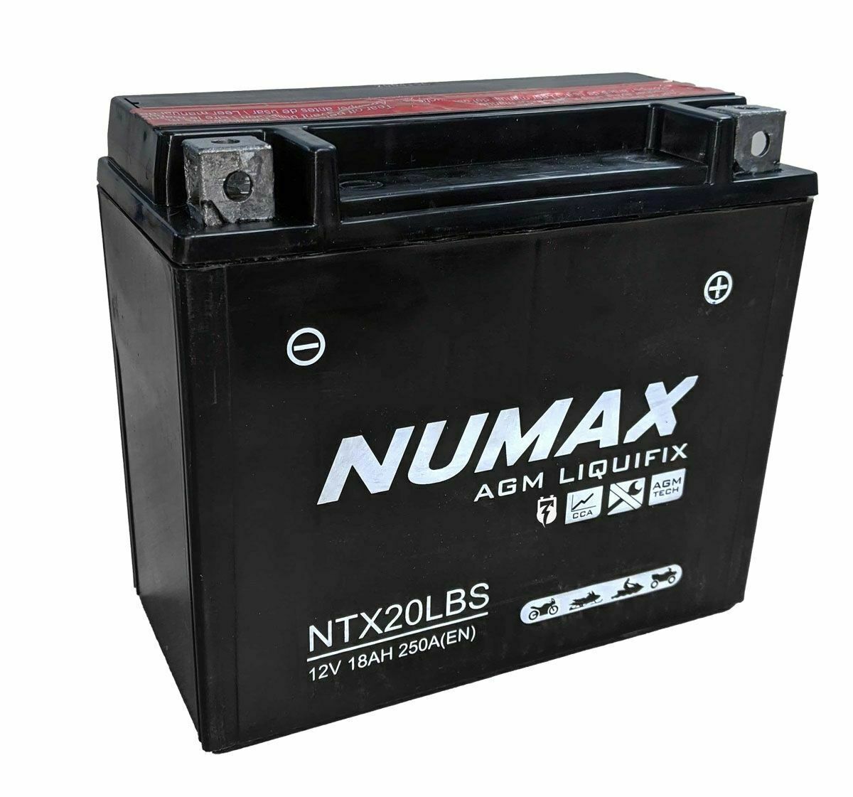 NUMAX NTX20LBS, YTX20L-BS Motorcycle / Motorbike Battery - Sealed ...