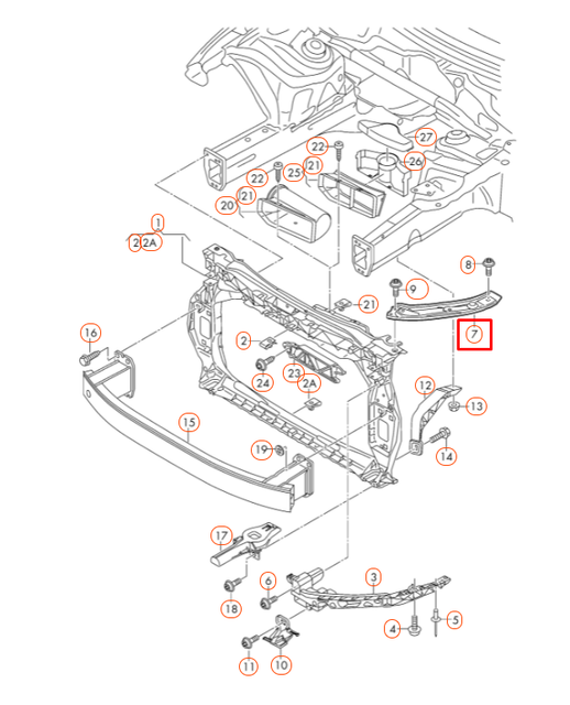Audi OEM 15-18 Q3 Radiator Core Support-upper Left 8U0805931 for sale ...