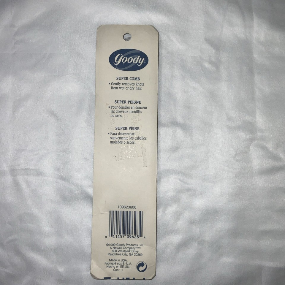 Vintage Goody Unbreakable Super Comb Black #09628 NIP Made in USA 1999 ...