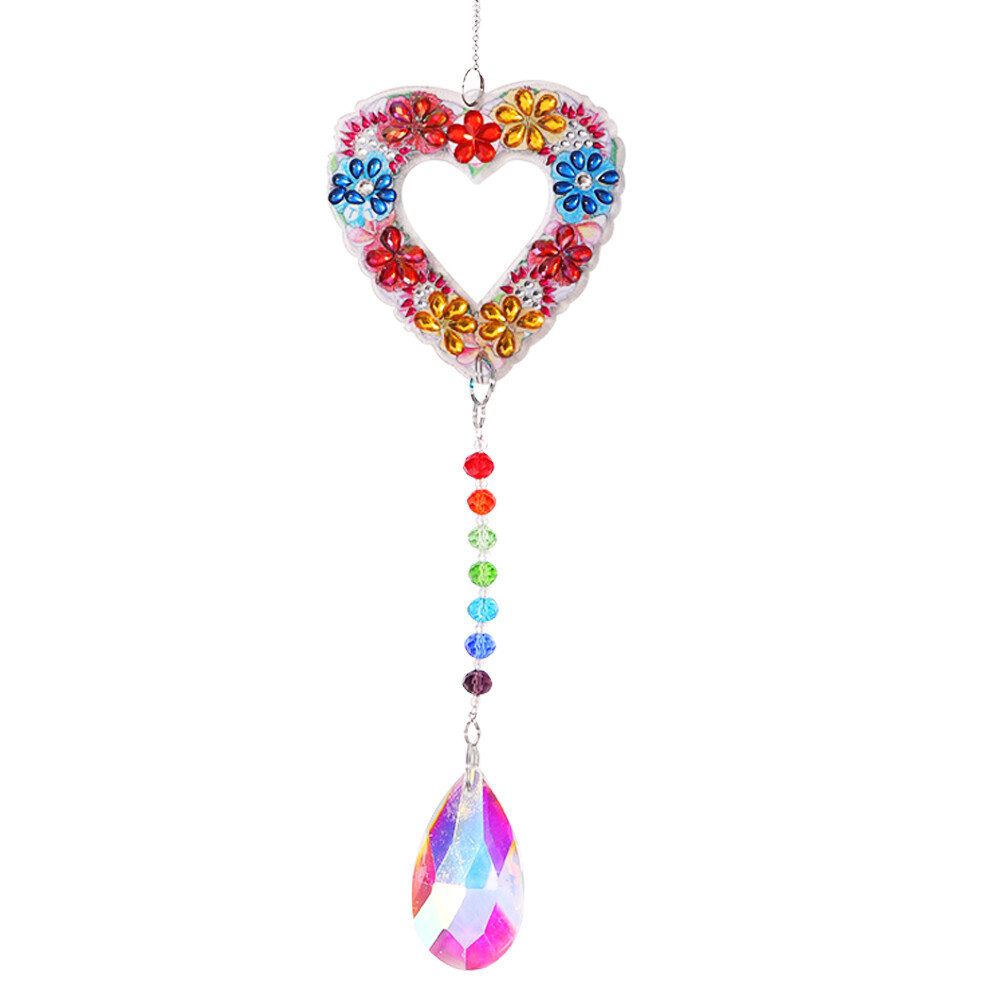 DIY 5D Diamond Painting Rainbow Maker Wind Chime Light Catcher (Heart ...