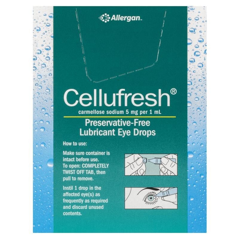 Cellufresh Lubricant Eye Drops 30 x 0.4mL Vials Dry Eye Relief ...