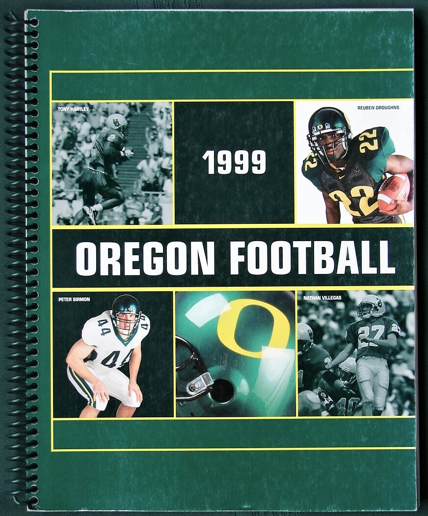 University of Oregon Ducks Football 1999 Media Guide w Reuben Droughns ...