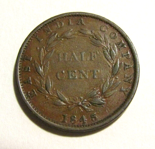 Straits Settlements 1845 1/2 Cent Old Coin | eBay