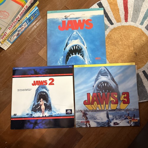 JAWS 1, 2, & 3 Laserdisc Video Movie Horror Shark Cult letterbox ...