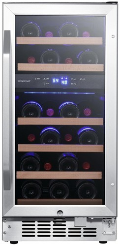 EdgeStar CWR263DZ 15"W 23 Bottle Built-In Dual Zone Wine Cooler ...