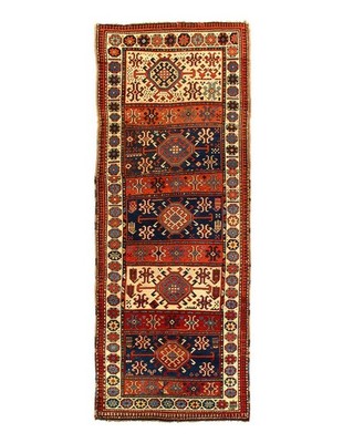 Rust Russian Antique Kazak runner 3'9"X 9'3" | eBay