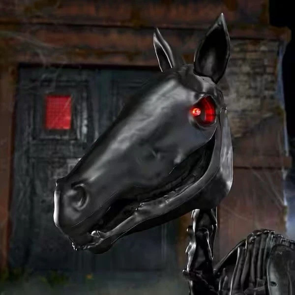 5.5 FT LED BLACK SKELETON PONY HALLOWEEN Animatronic Home Depot 2025 | eBay