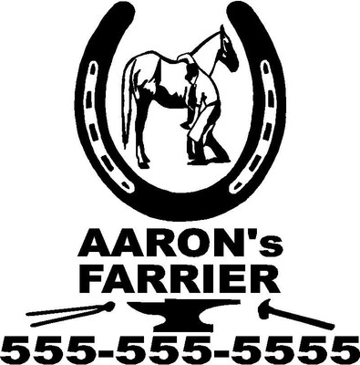 FARRIER (2) Stickers with Your Name and Number 8 x 8" Color; WHITE | eBay