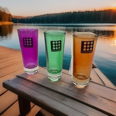 Circleware Design set 0f 3 2 oz Shot Glasses Mixed Colors Glass No ...
