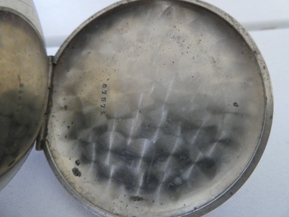 ANTIQUE SILVER PLATE POCKET FOB WATCH ENAMEL FACE | eBay UK